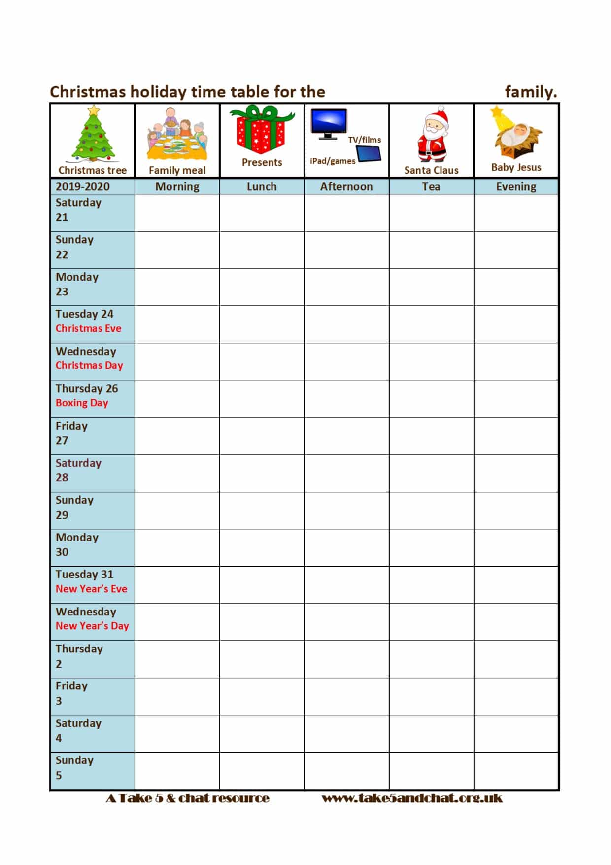 Resources | Take 5 and chat